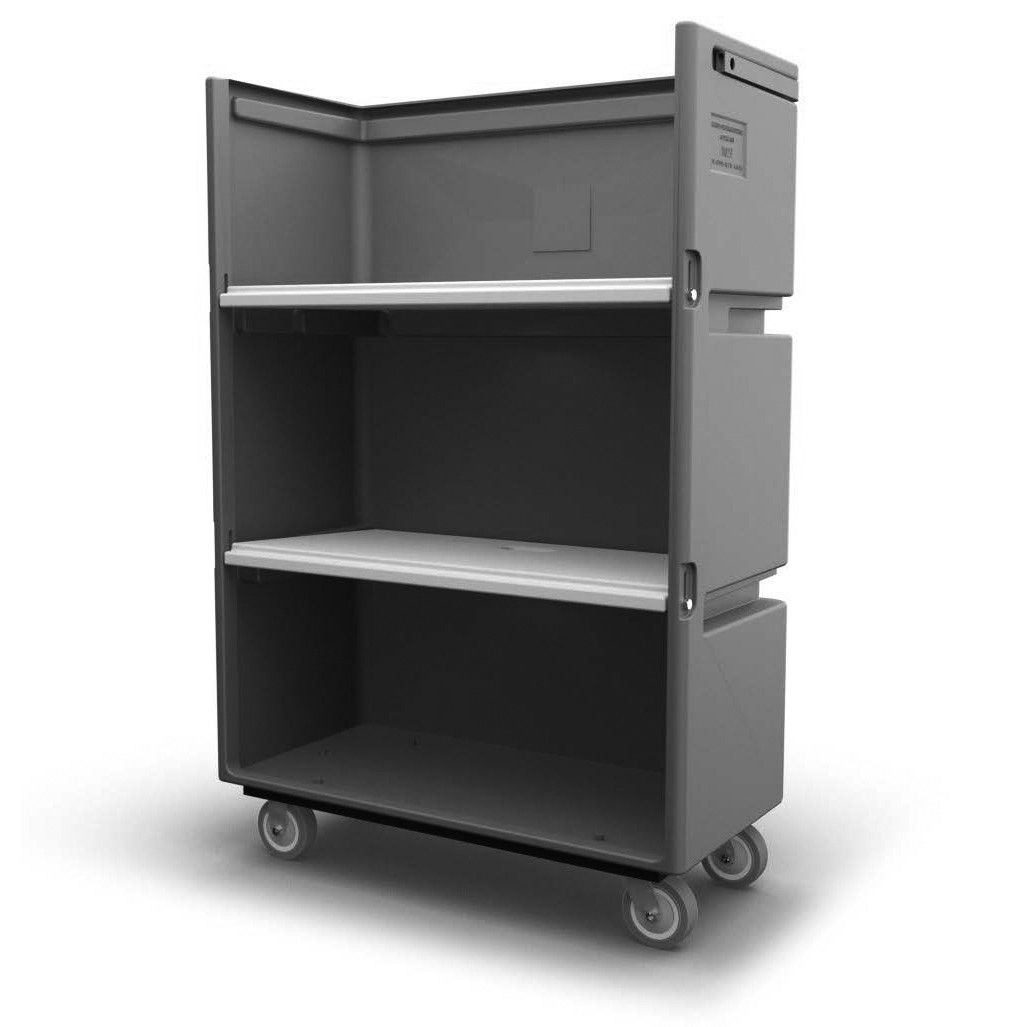 Convertible Shelf Bulk Cart - Cadet Blue - Stencil (1) - Nylon Cover