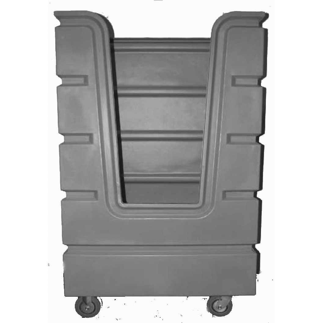 Bulk Container Cart - Cadet Blue - Stencil (2) - Nylon Cover