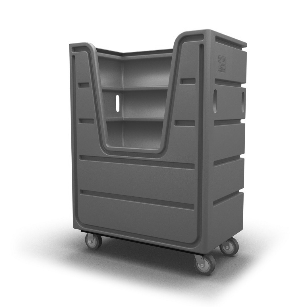 Bulk Container Cart - Red - Nylon Cover - Poly Base