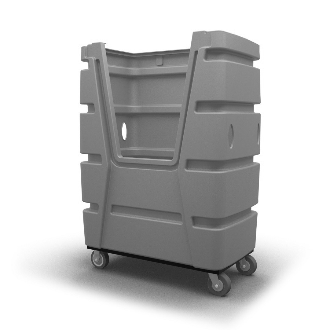Bulk Container Cart - Black - Lockable Lid and Door