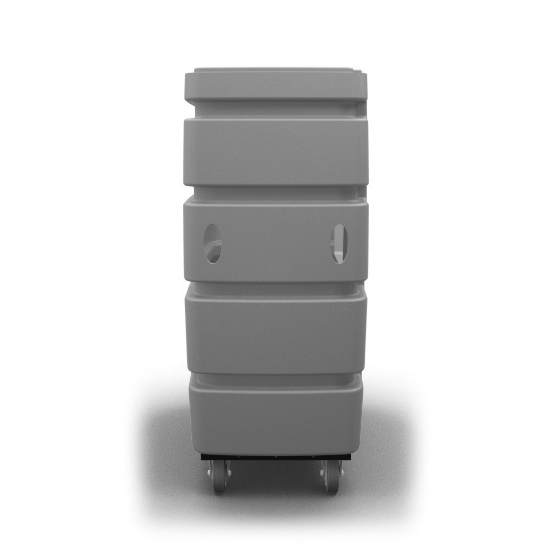 Bulk Container Cart - Cadet Blue - Stencil (2) - Nylon Cover