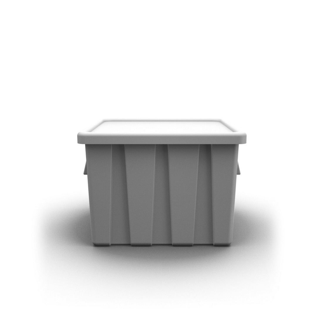 Bulk Container - Metallic Silver Cool - Stencil (1) - Casters