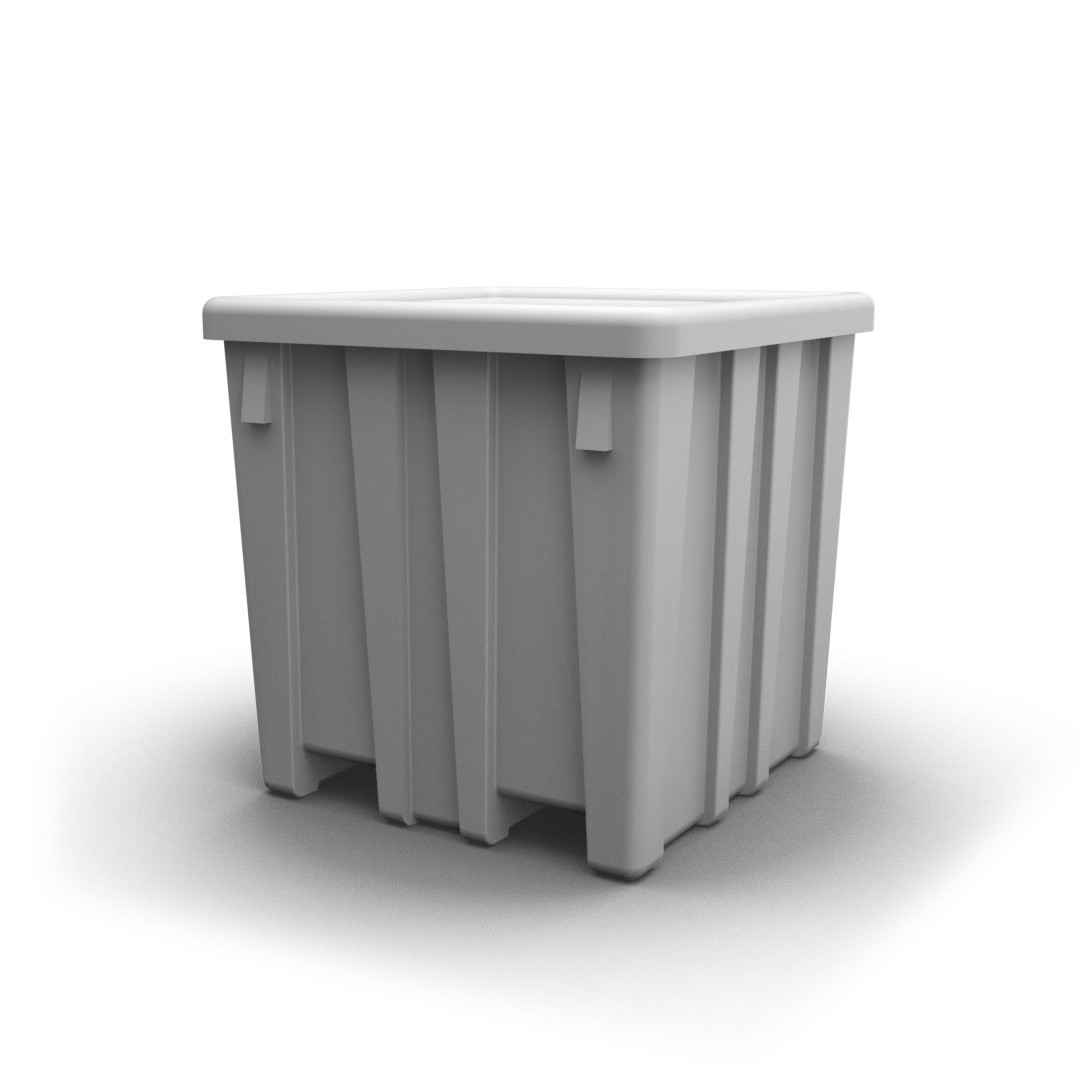 Bulk Container - Cadet Blue - Drain Hole - Hinged access panel