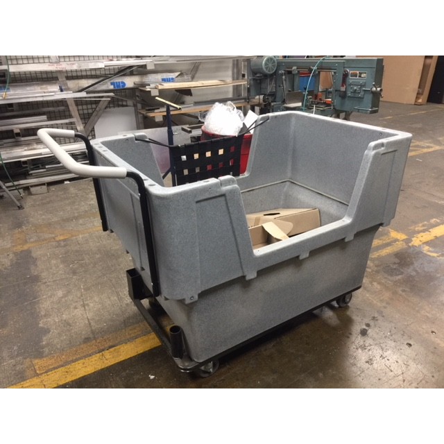 24" Ergonomic Push Handle for Material Handling Container Truck (Cube Cart)