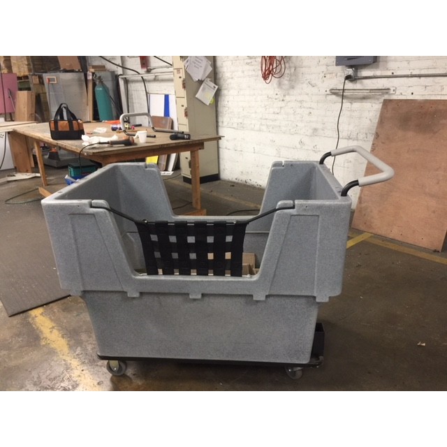 24" Ergonomic Push Handle for Material Handling Container Truck (Cube Cart)