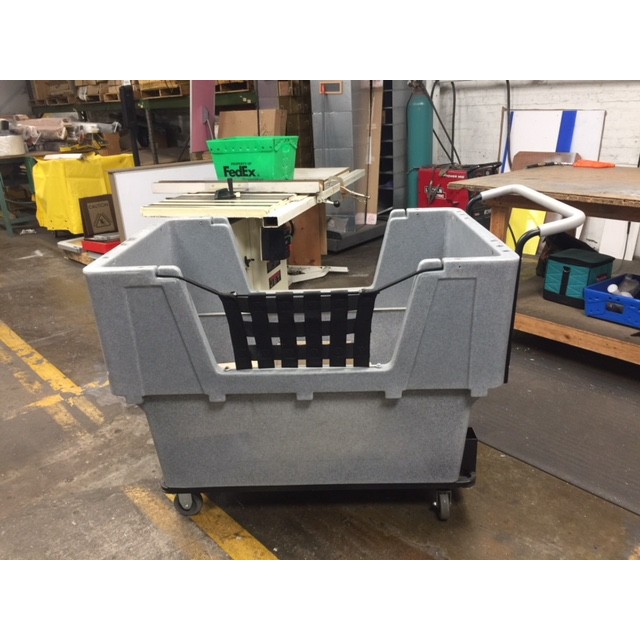 24" Ergonomic Push Handle for Material Handling Container Truck (Cube Cart)