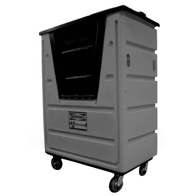 Bulk Container Cart - Cadet Blue - Stencil (2) - Casters (8")