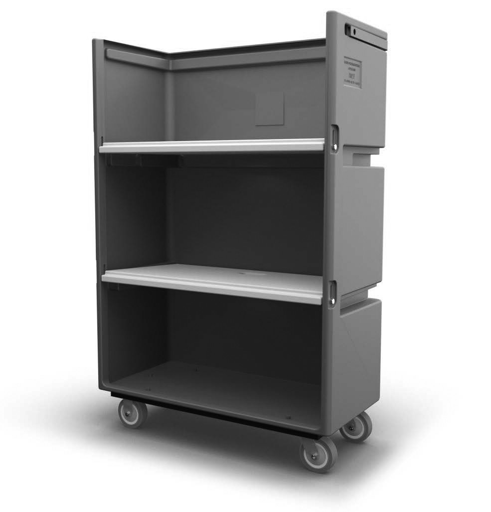 Convertible Shelf Bulk Cart - Cadet Blue - Stencil (1) - Nylon Cover