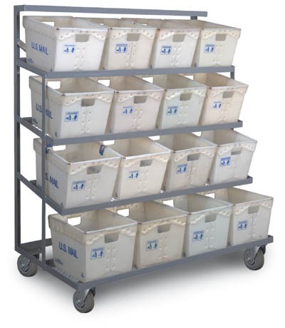6 Shelf Flat Tub Distribution Rack - Expanded Steel