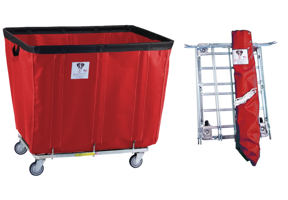 16 Bushel "UPS/FEDEX-ABLE" Vinyl Basket Truck, Red